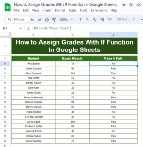 How to Assign Grades with IF Function in Google Sheets – Step-by-Step ...