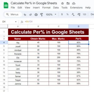 How to Easily Calculate Percentages in Google Sheets: A Beginner’s ...