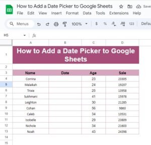 How to Add a Date Picker to Google Sheets with Example: A Step-by-Step ...