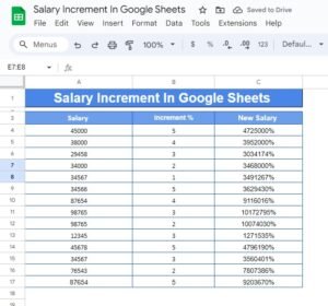 How to Calculate Salary Increment in Google Sheets (With Example ...
