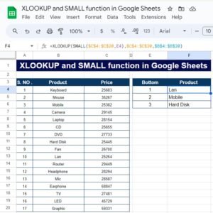 XLOOKUP and SMALL Function in Google Sheets: A Step-by-Step Guide - Neotech Navigators