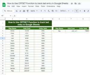 How to Use the OFFSET Function to Track the Last Entry in Google Sheets ...