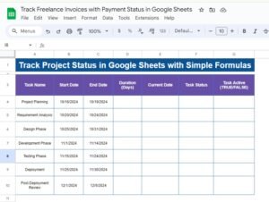 Track Project Status in Google Sheets with Simple Formulas – A Step-by ...