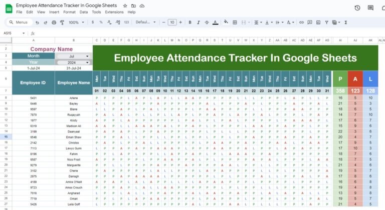 Employee Attendance Tracker in Google Sheets – Simplify Workforce ...