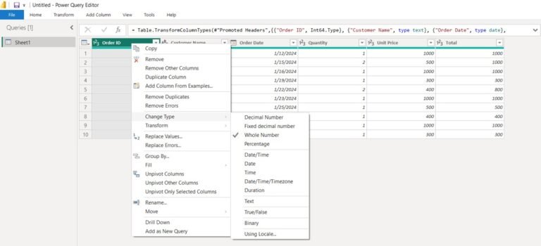 Changing Data Types in Power Query for Power BI - Neotech Navigators