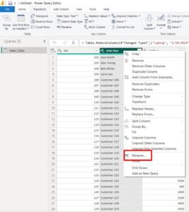 Renaming Columns in Power Query for Power BI - Neotech Navigators
