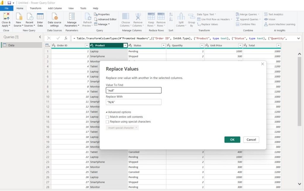 Replacing Values in Power Query for Power BI - Neotech Navigators Replacing Values in Power Query for Power BI - Neotech Navigators