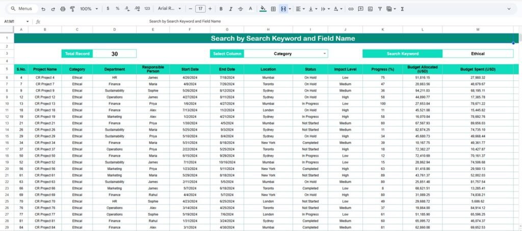 Corporate Impact Intelligence Tracker in Google Sheets - Neotech Navigators